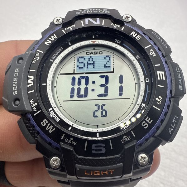 CASIO Quartz Digital Triple Sensor 3439 SGW - 1000 Mens Watch - WORKING ...
