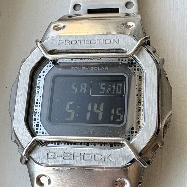 Casio square GShock with aftermarket metal kit | WatchCharts Marketplace