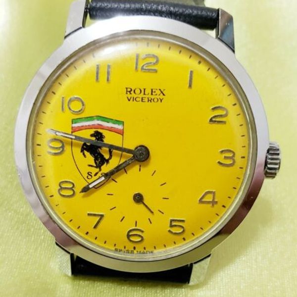 ROLEX antique watch collaboration with Ferrari Valuable yellow dial ...