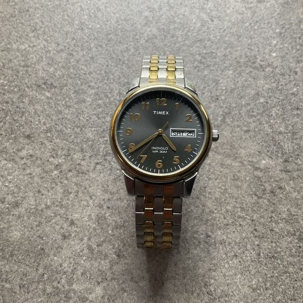 TIMEX Two-Tone Indiglo Stainless Steel 35 mm Men's Watch - T26481 MSRP ...