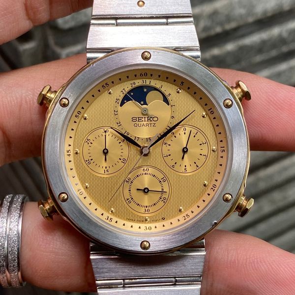 RARE Seiko Chronograph 7A48-7010 Moonphase Quartz Vintage Men Watch ...
