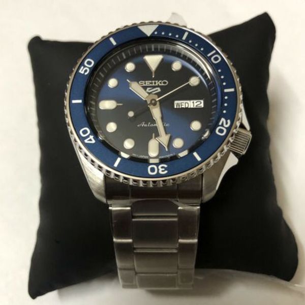 Seiko 5 Automatic Blue Dial Steel Bracelet Men's Watch SRPD51 New With ...