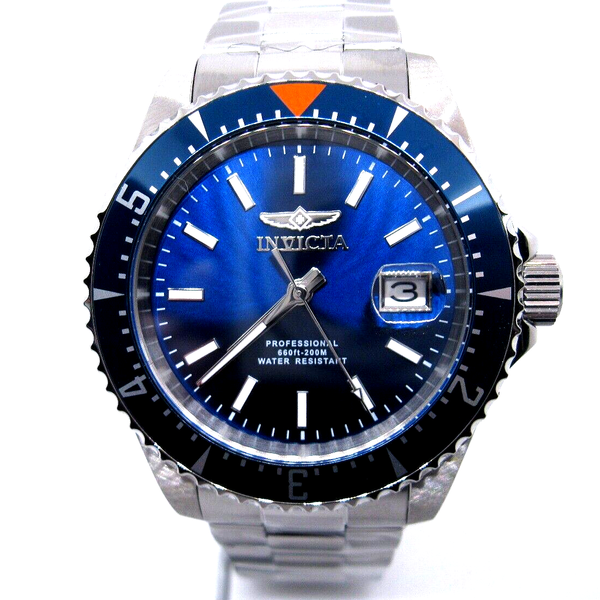 Invicta Pro Diver Blue Dial Silver Tone Automatic/Mech NH35A. Mens ...