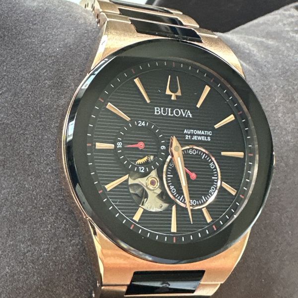 Bulova Latin Grammy Edition Rose Gold Automatic Watch 98A236 ...