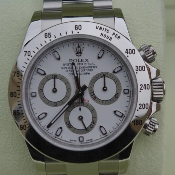 FSOT: Rolex Daytona SS White Dial 116520 G Serial Comp/UNPOLISHED Set ...