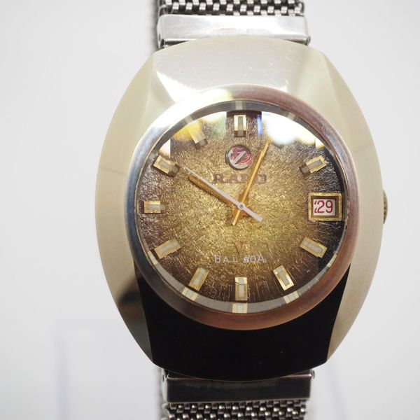 Rado Balboa Watch Men Automatic 35mm Gold Vintage Date Round Swiss Made ...