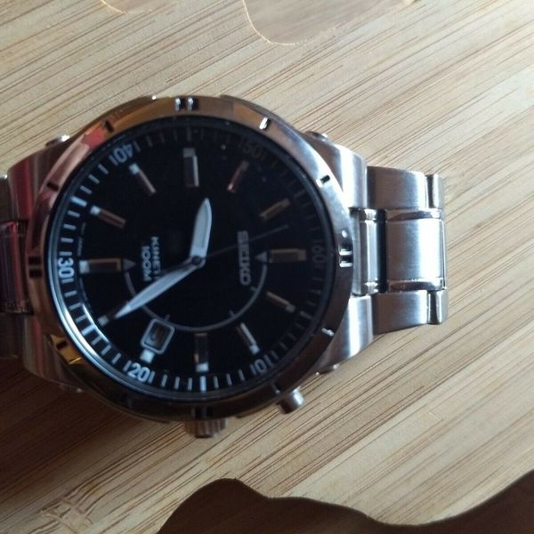 Seiko 100m Kinetic watch 34W4-z-i, Stainless Steel, Water Resistant to ...
