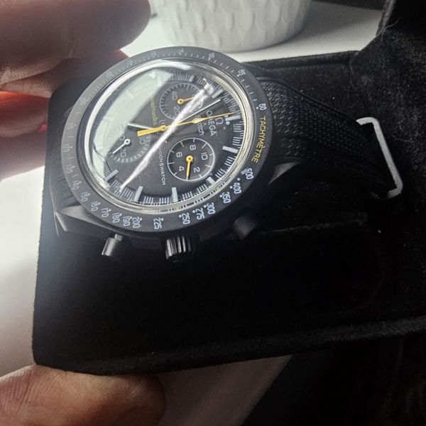 Omega x Swatch Custom Made Moonswatch Based On Omega Dark Side Of The ...