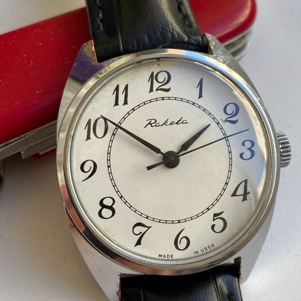 Vintage RARE Men RAKETA PAKETA Wrist Watch 16 jewels cal. 2603 G AU ...