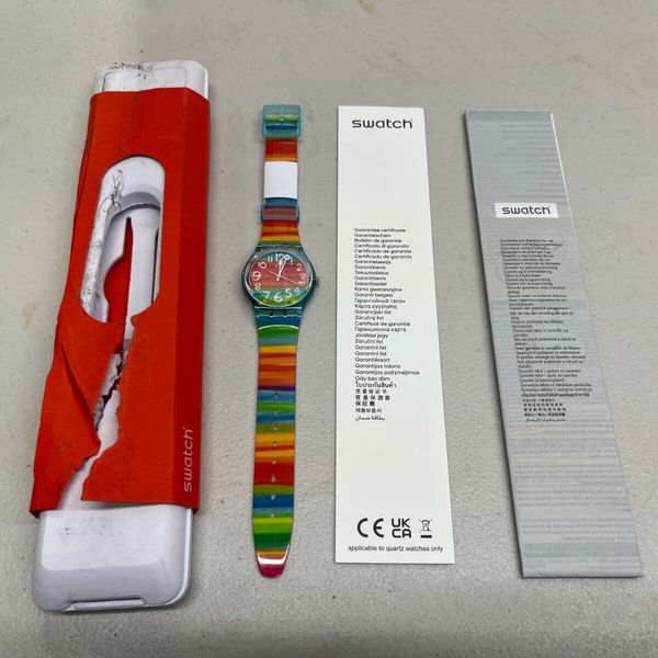 Swatch Color The Sky Rainbow Plastic Watch 35mm GS124 - NEW UGLY BOX ...