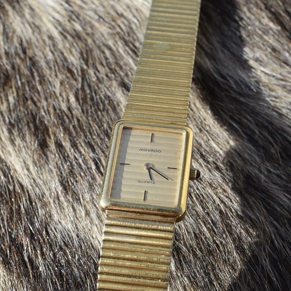RARE VINTAGE MOVADO GOLD PLATED WATCH NEW Battery plaque g 10 ...