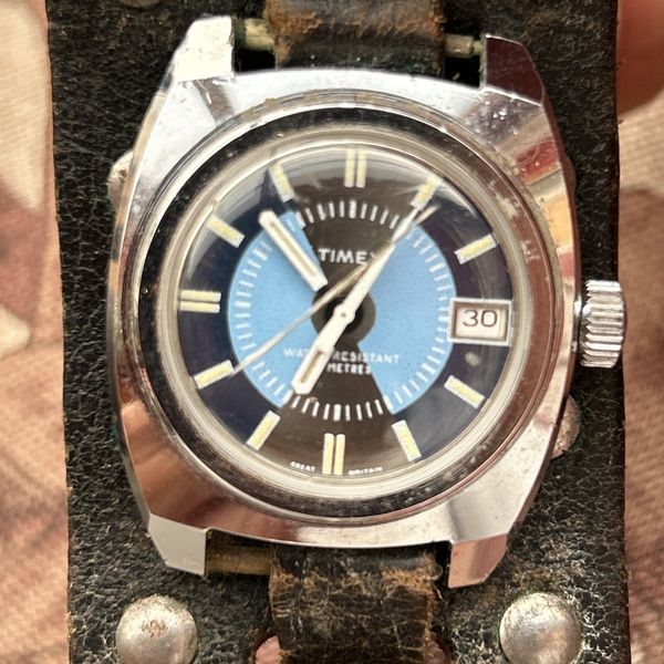 Vintage Watch Timex 1970s Leather Strap Retro | WatchCharts Marketplace