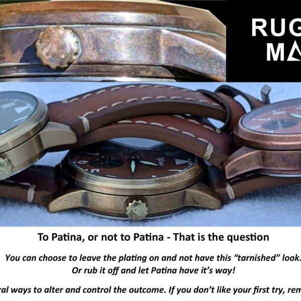 SOLID BRASS, Automatic SeaGull field watch, pilot flieger, flywheel ...