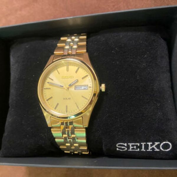 Seiko Solar Gold Men's Watch - SNE036 | WatchCharts Marketplace