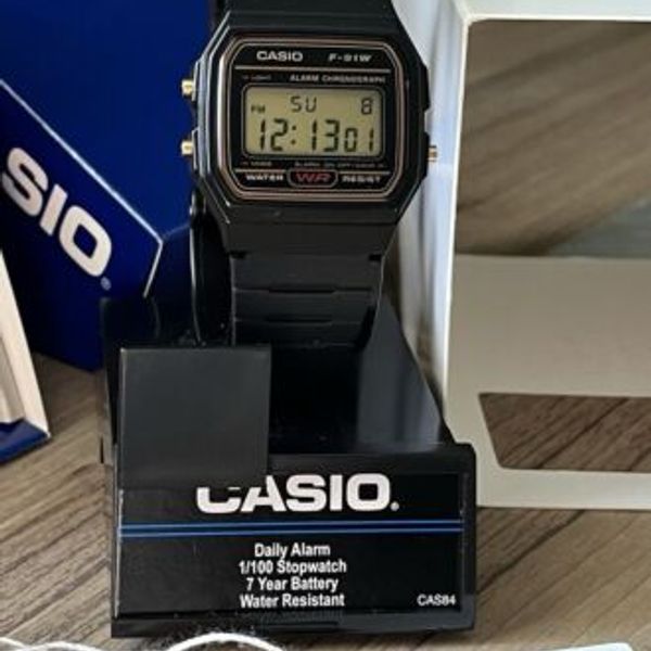 CASIO F-91W Gold LCD and Trim Classic Digital Watch | WatchCharts ...