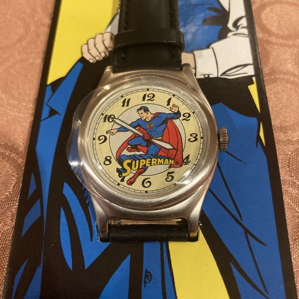 Rare 1993 VINTAGE SUPERMAN WATCH NEVER WORN IN BOX COLLECTABLE FOSSIL ...
