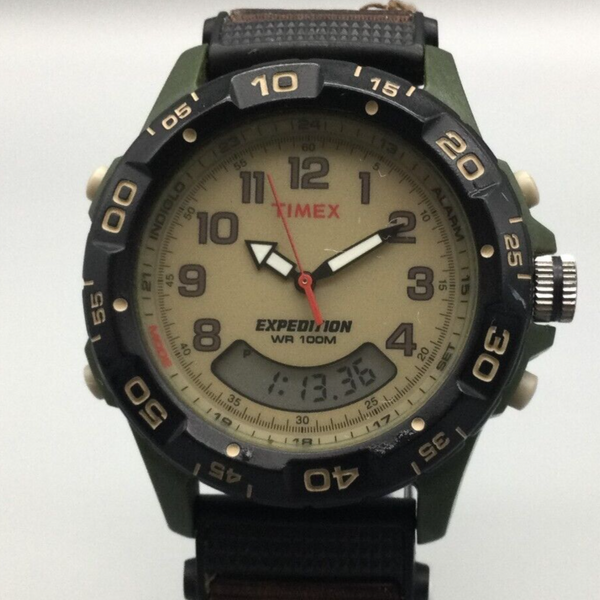 Timex Expedition Analog Digital Watch Men Black Green 37mm 2012 New ...