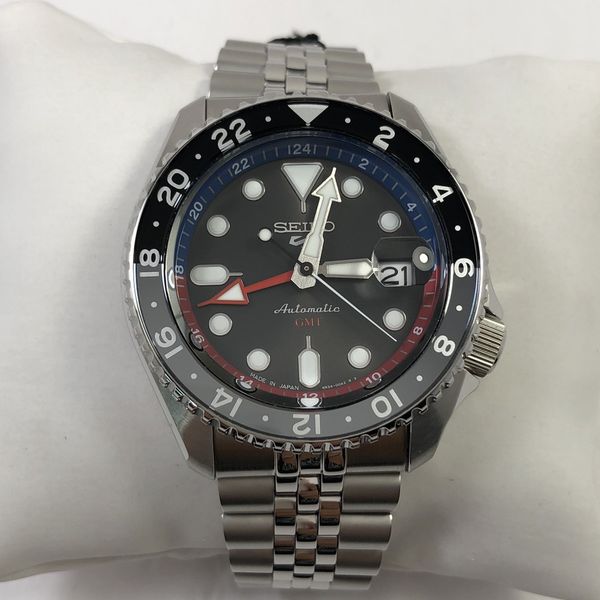 Seiko 5 Sports SKX GMT Automatic Gray Dial Stainless Steel Men's Watch ...