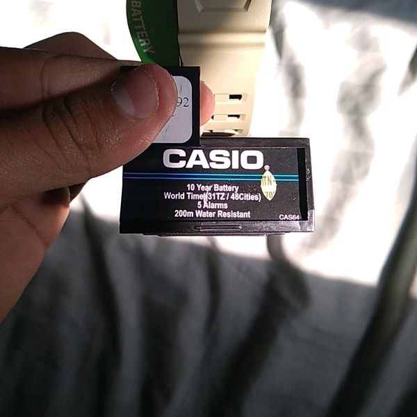 CASIO watch men beige belt and black/digital dial | WatchCharts Marketplace