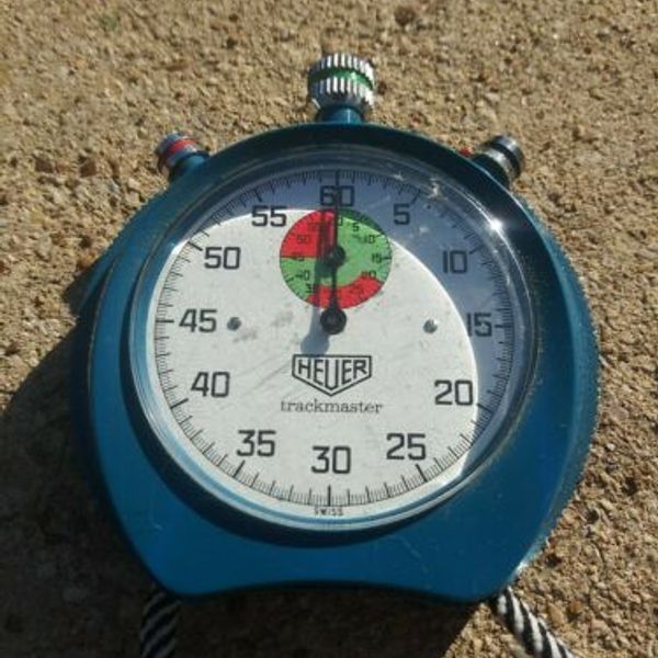 Vintage Heuer Trackmaster Blue 3 Button Stopwatch Swiss Made Working ...
