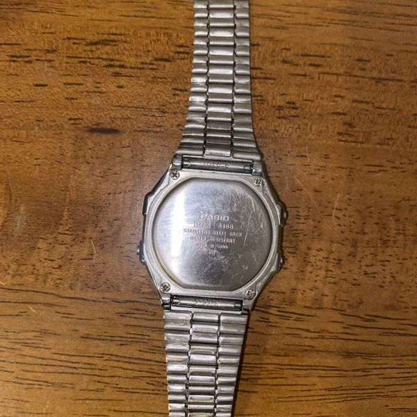 Casio A168 Digital Watch - Stainless Case With Stsinless Metal Band ...