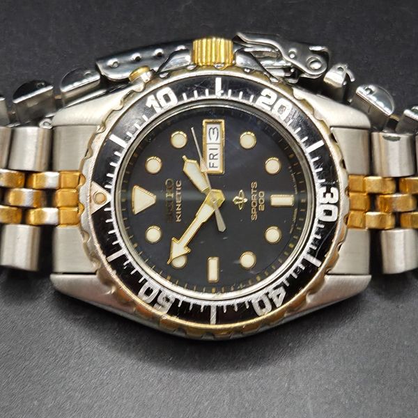 Seiko Kinetic Sports 200 SKJ004 Air Diver WR200M 5M43-0A40 Mens Watch c ...