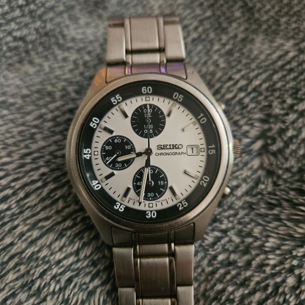 SEIKO Chronograph 7T92-0CC0 Panda Dial Men's Quartz Watch needs battery ...