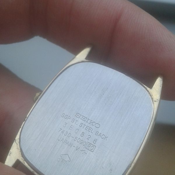 Seiko 7430-5090 RECTANGOLO VINTAGE QUARTZ WATCH MONTRE OROLOGIO RARE ...