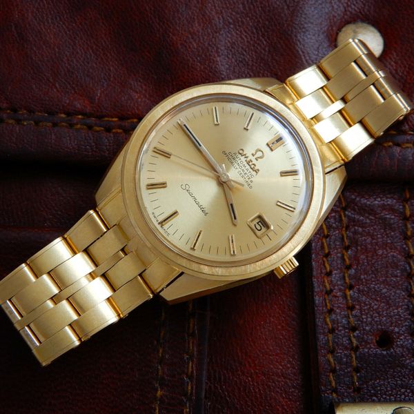 Omega Chronometer Seamaster 18k 750 Solid Gold 168022-67 Cal 654 1093 ...