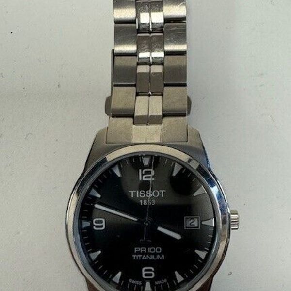 Tissot 1853 Pr 100 Men's Titanium Watch, Silver, Used | WatchCharts ...