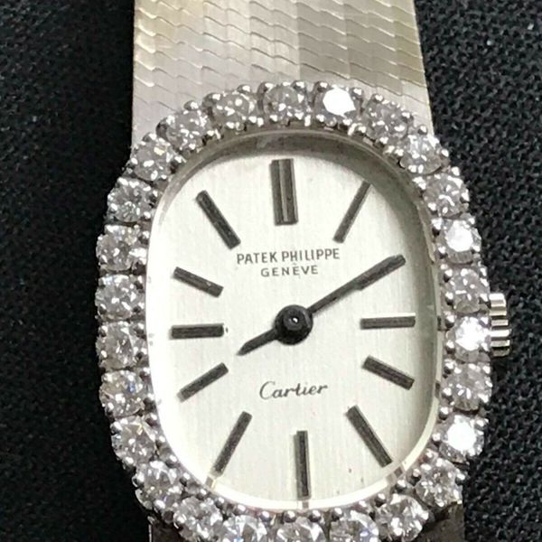 Unique Patek Philippe Cartier Ladies Watch, 18K W.G. Dia. Ellipse Ref. 3377/1 | WatchCharts ...