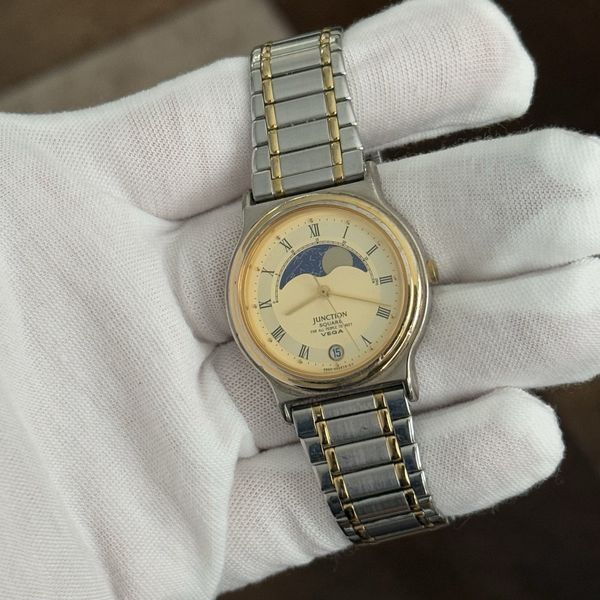 Rare Vintage Citizen Vega Junction Moon Phase Date Menâ s Dress Watch ...