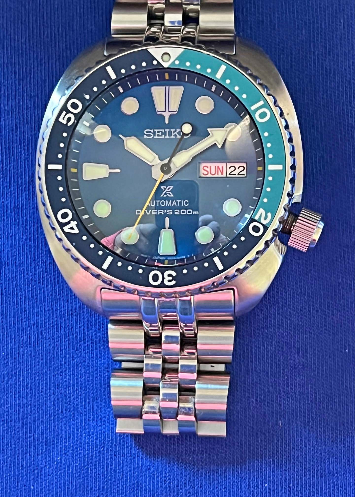 FS: Seiko Blue Lagoon Turtle SRPB11 on Strapcode Angus Jubilee Bracelet ...