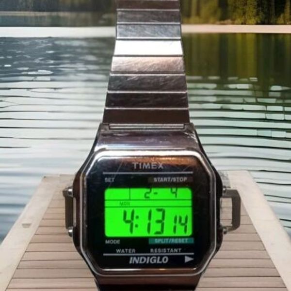 Vintage Timex Indiglo Men T78587 Multifunction Adjustable Band ...