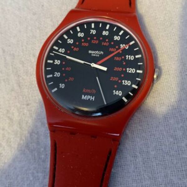 Swatch Watch Red With Speedometer Design, Very Rare. Swiss Made ...