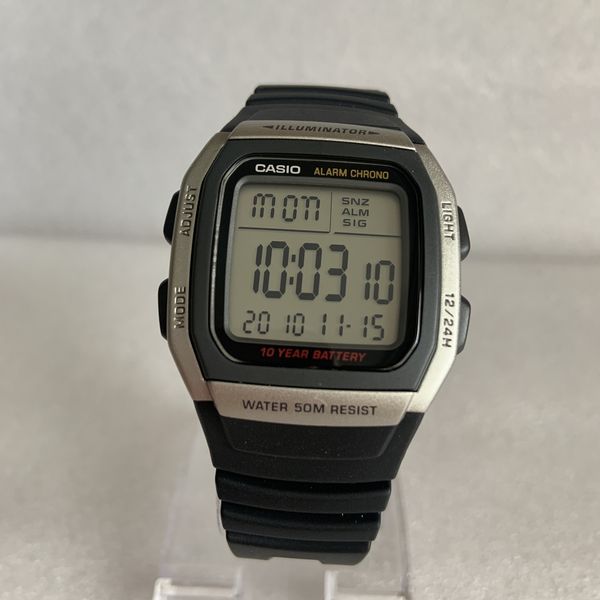 CASIO W-96H-1AVES MENS DIGITAL QUARTZ WATCH BATTERY ALARM LED - BLACK | WatchCharts Marketplace