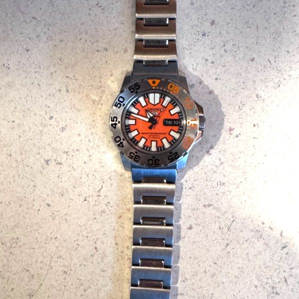 Seiko 5 Sports 7S36-03D0 Little Orange Monster Men's Wristwatch great ...