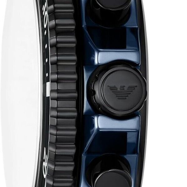 Emporio Armani Men's Chronograph Blue Ceramic Strap Watch (Model ...