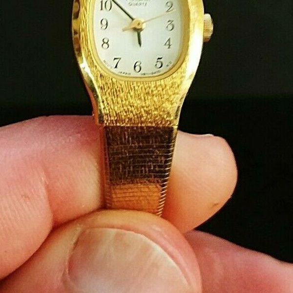 Vintage Pulsar by Seiko Ladies V811-5380 Gold Dial Quartz Japanese ...