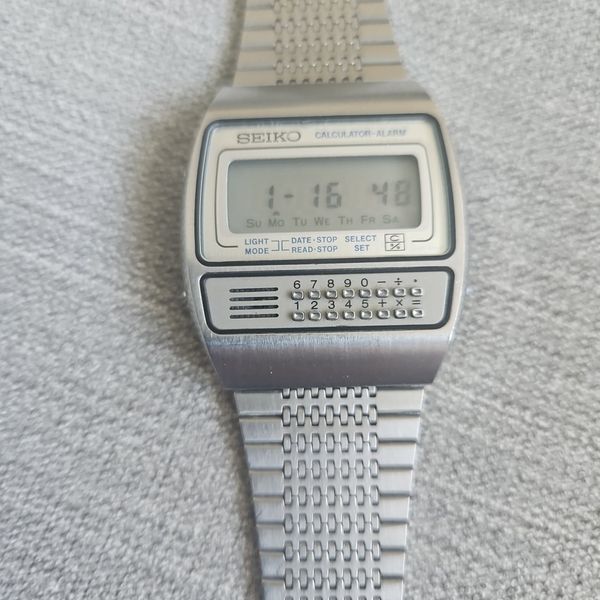 Vintage Seiko Calculator Alarm Digital Watch C153 5007 & Pen ...
