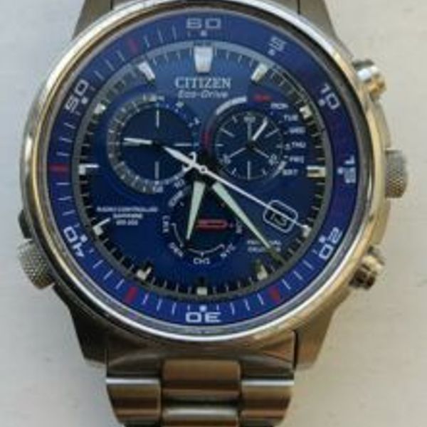 Citizen Eco Drive Nighthawk AT4110-55L Men's Quartz Watch with Blue ...