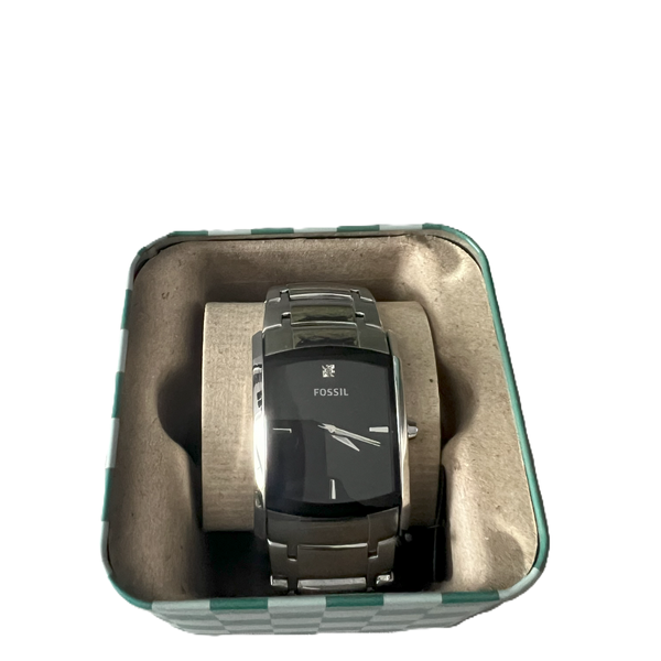 NEW Fossil Men's Analog Watch - Black Dial with Genuine Diamonds ...