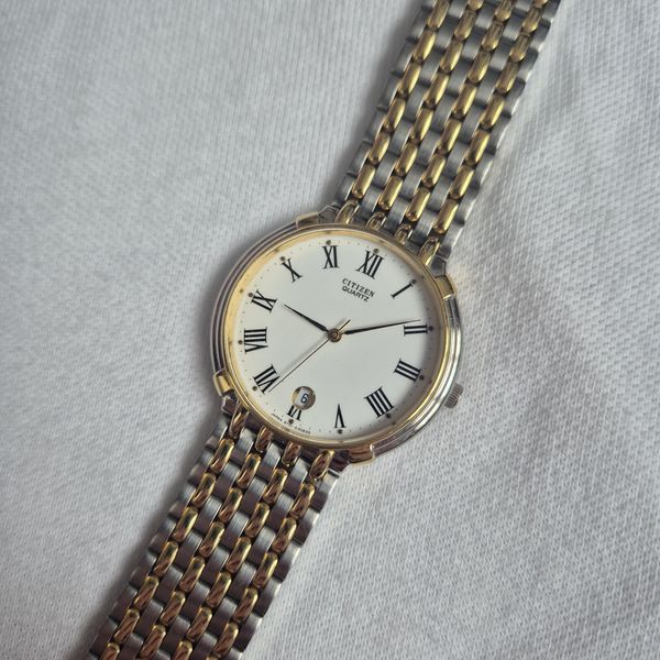 Mens Rare Vintage Citizen Dress Watch Palladium And Gold Plated ...