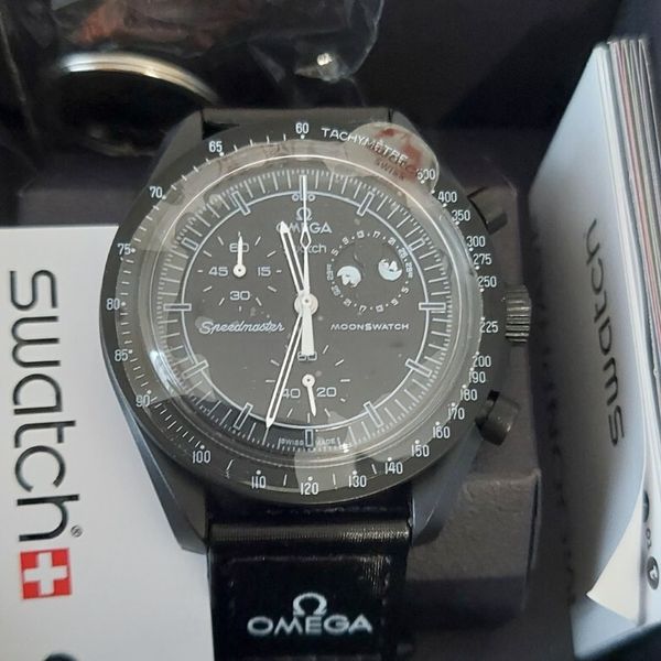 swatch omega moonphase black | WatchCharts Marketplace