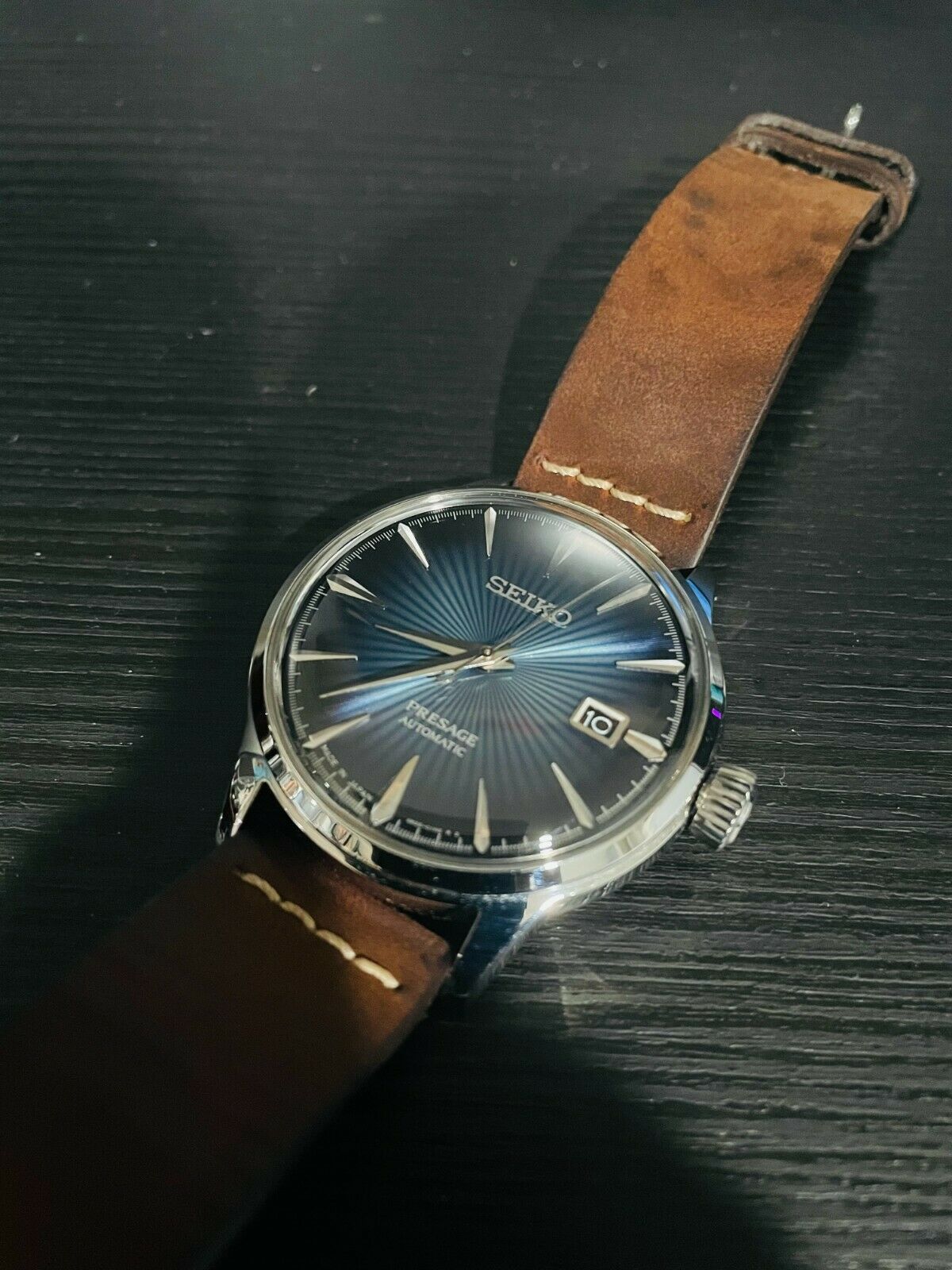 Seiko Presage Blue Men's Watch - SRPB41 with free COLAREB LEATHER WATCH ...