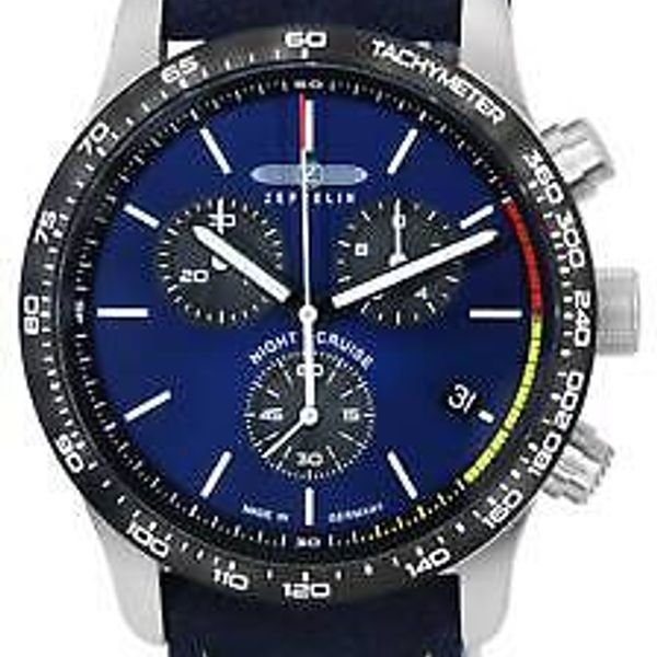 Zeppelin Night Cruise Chronograph Tachymeter Blue Dial Quartz Z72883 ...