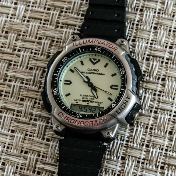 Casio AD-300 1320 Illuminator Japan Vintage Rare Analog Digital 200M ...