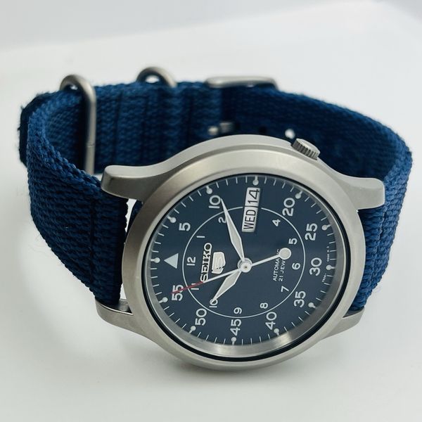 Seiko 5 Automatic Menâ s Blue Dial Stainless Steel Day/Date 38mm Watch ...