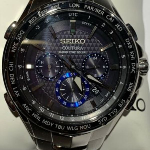 Men’s Seiko Coutura Solar Radio Watch 8B92-0AL0 Stainless Used Japan Ex ...
