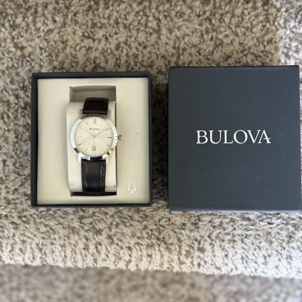 Bulova classic Silver Dial Watch with Brown Leather Strap | WatchCharts ...